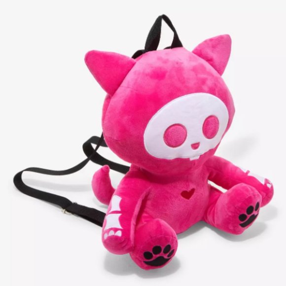 Hot Topic | Bags | Skelanimals Pink Kit Plush Backpack Nwt | Poshmark